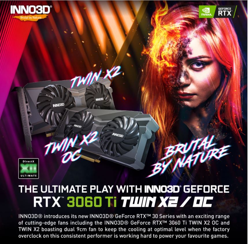 INNO3D GeForce RTX3060Ti Twin X2 LHR グラフィックボード INNO3D GeForce RTX3060Ti Twin X2 LHR グラフィックボード